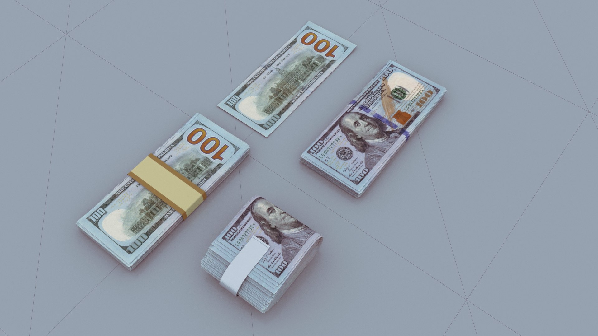 100 US Dollars Currency 3D Model 3D Model - TurboSquid 1861663