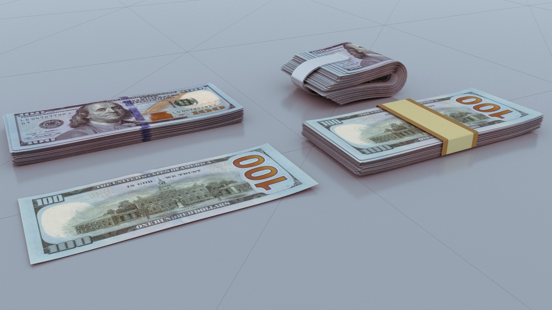 100 US Dollars Currency 3D Model 3D Model - TurboSquid 1861663