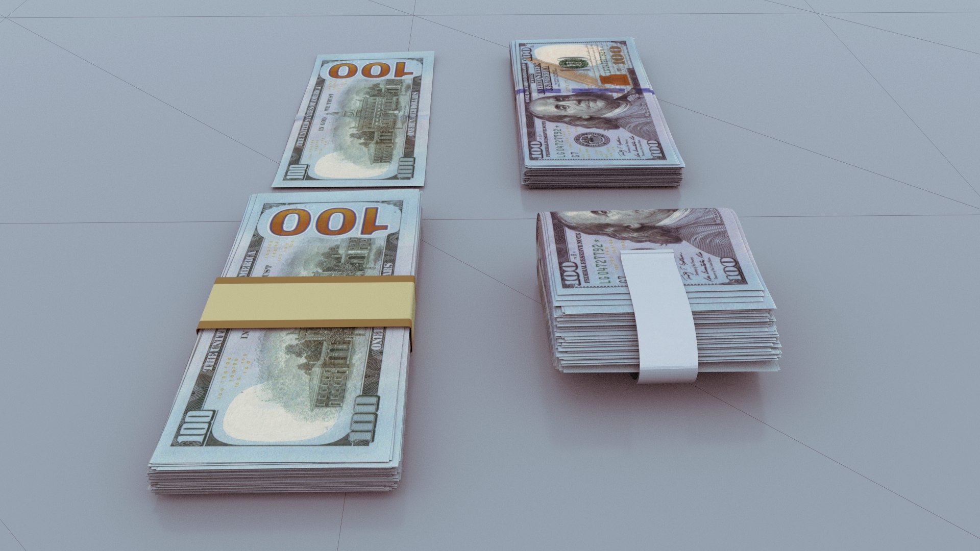 100 US Dollars Currency 3D Model 3D Model - TurboSquid 1861663