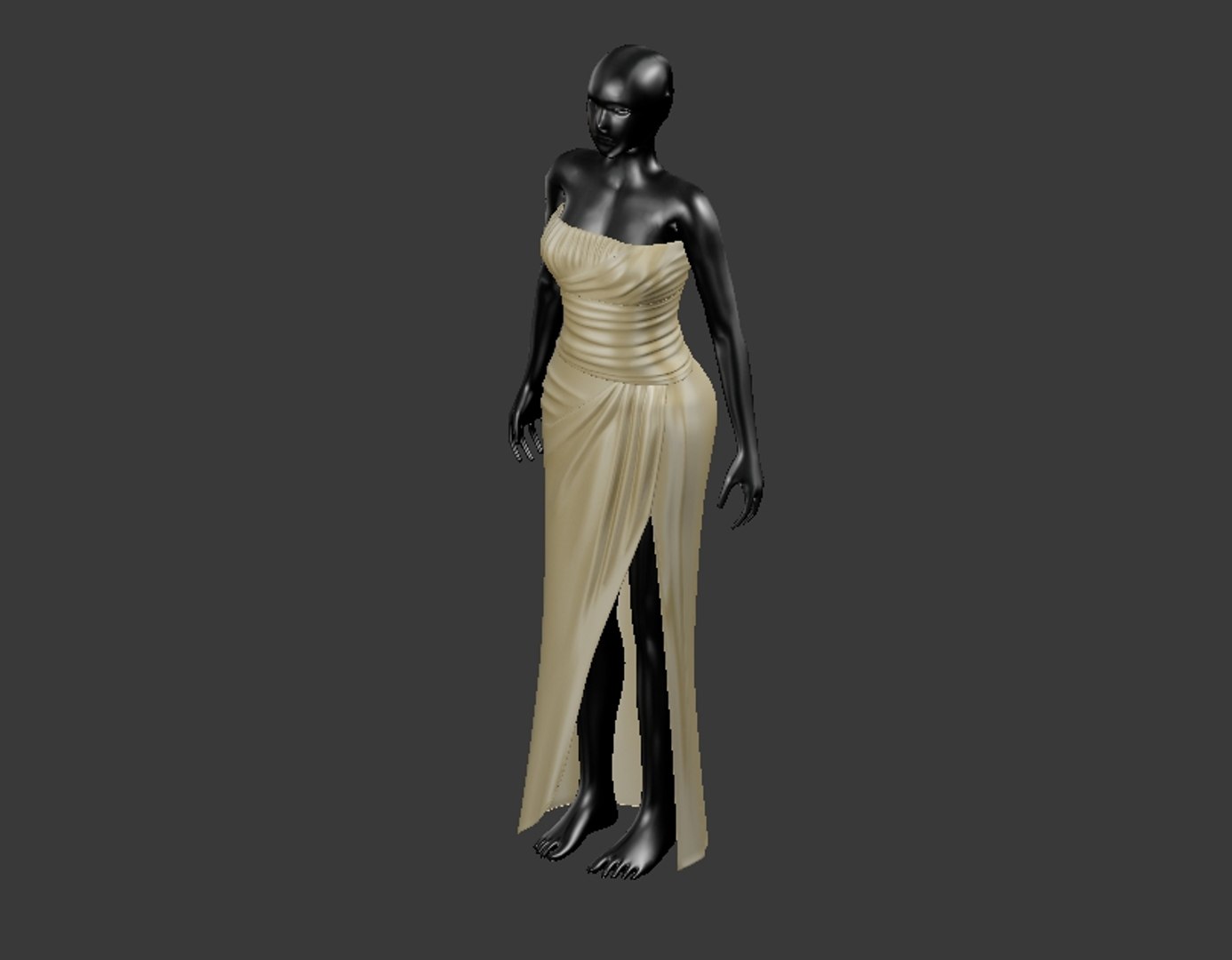 Gown Beige 3d 3ds