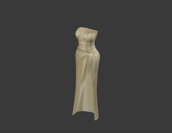 gown beige 3d 3ds
