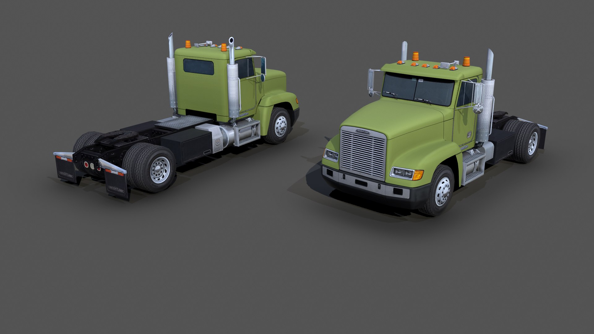 3D Model Freightliner FLD 120 2000 Semi Truck - TurboSquid 2112496