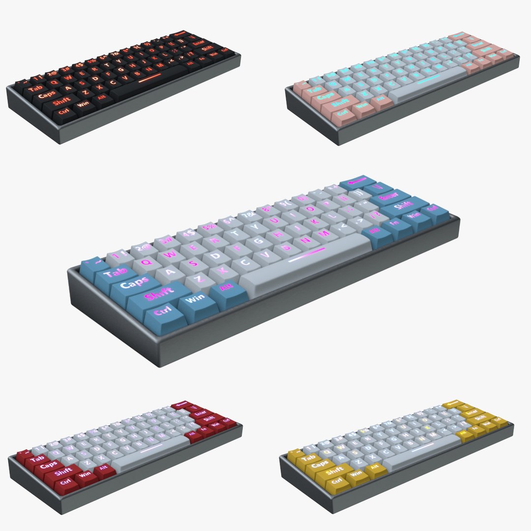 Pack Of Detailed High Poly Gaming Keyboards 3D model - TurboSquid 2059492