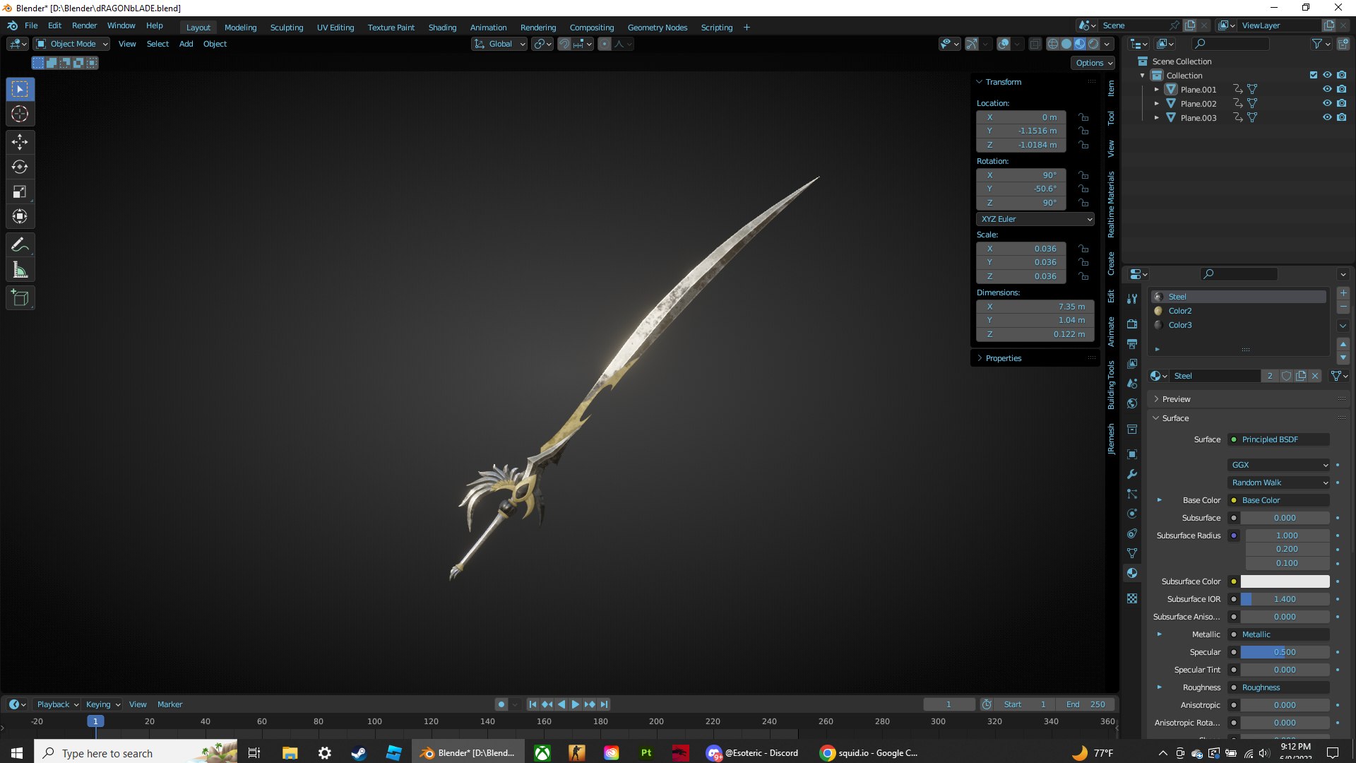 3D Winged Sword Model - TurboSquid 2081579
