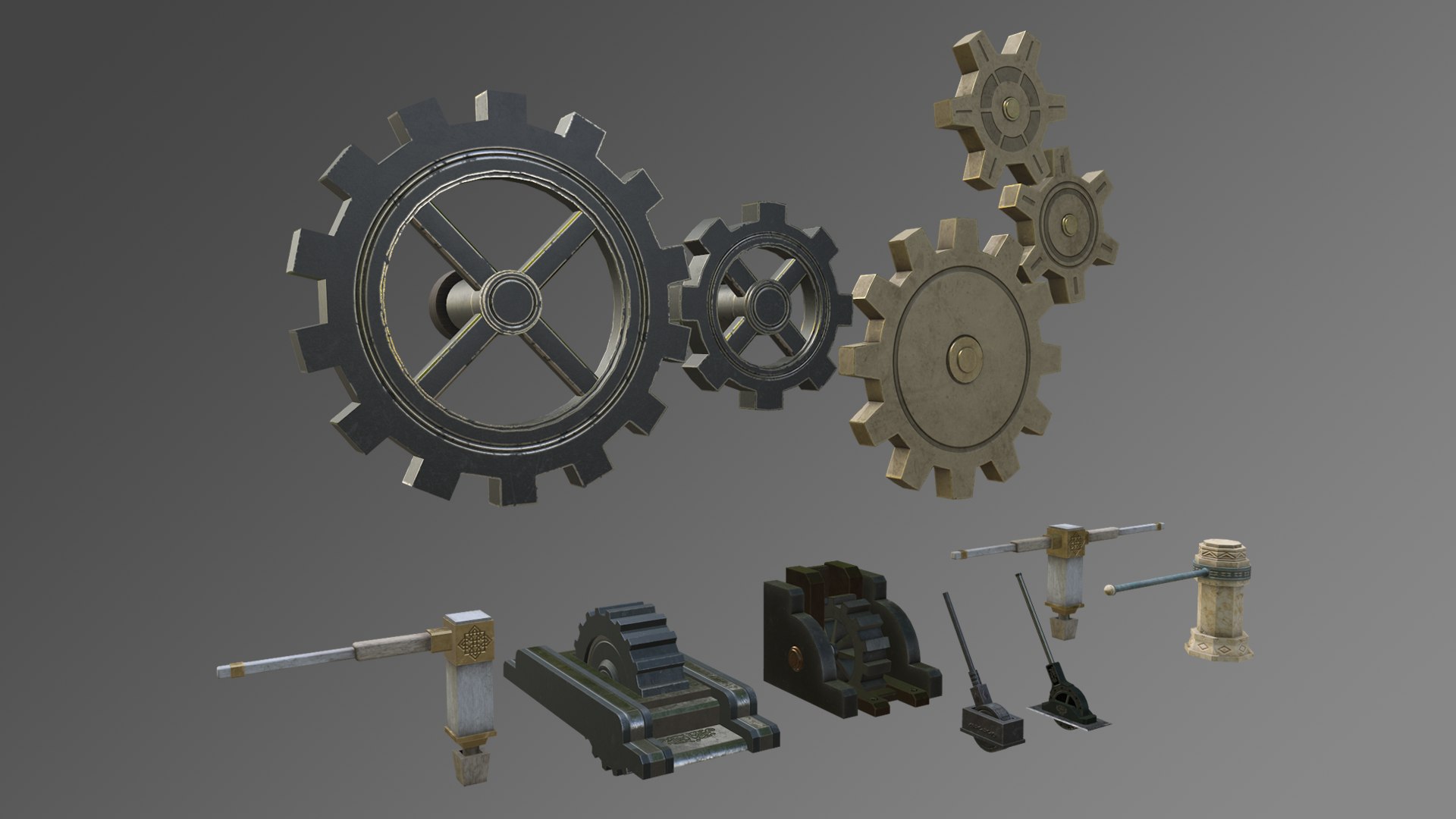 3D Gears Levers Mechanisms - TurboSquid 1525998