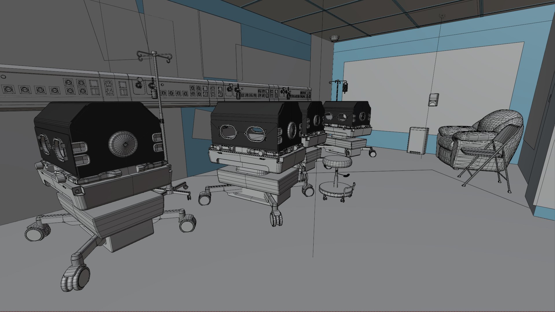3D Model Hospital Incubator Room - TurboSquid 2257812