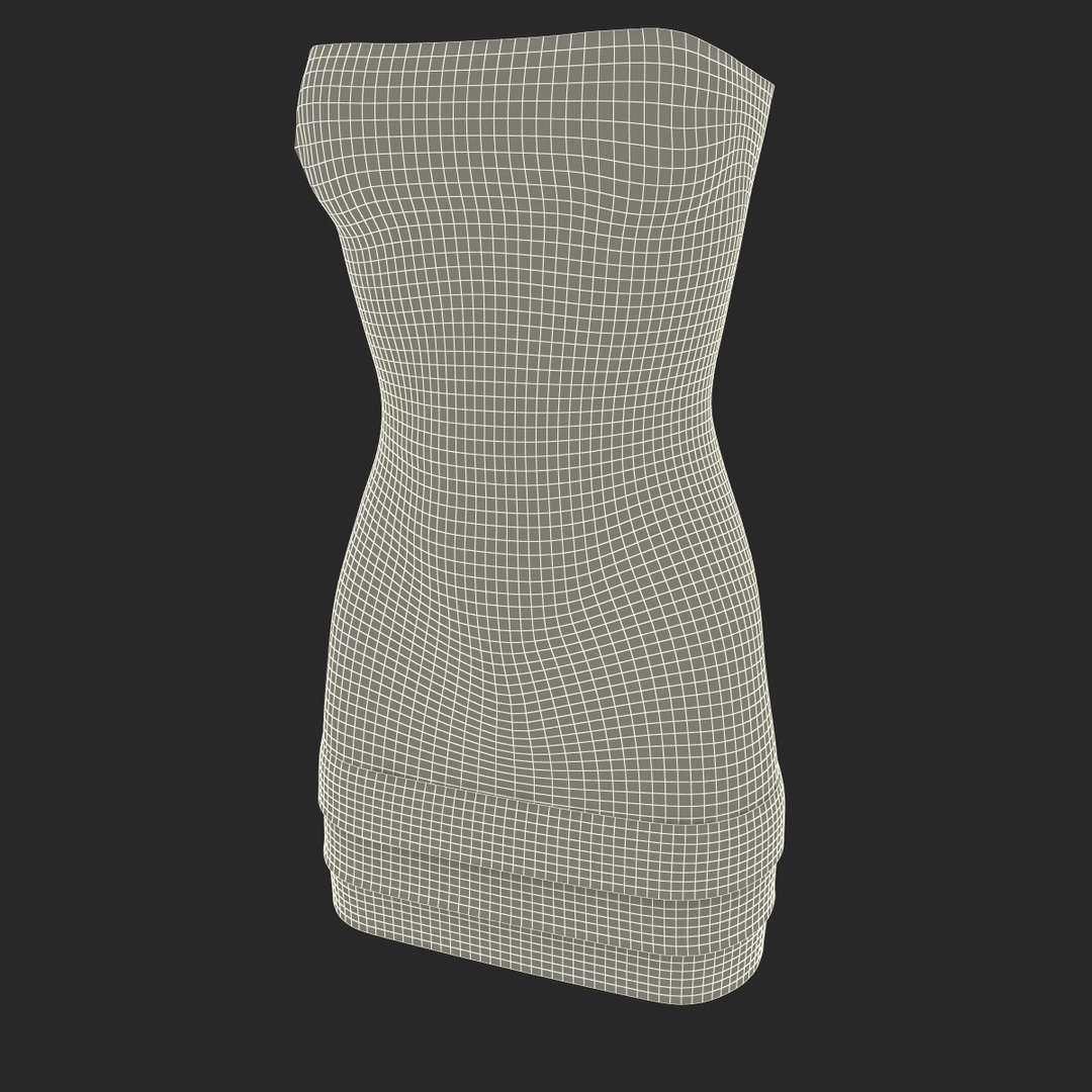 3d model short black dress