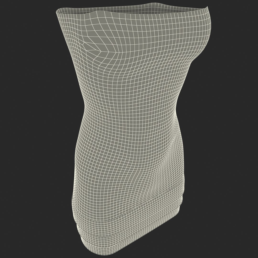 3d model short black dress