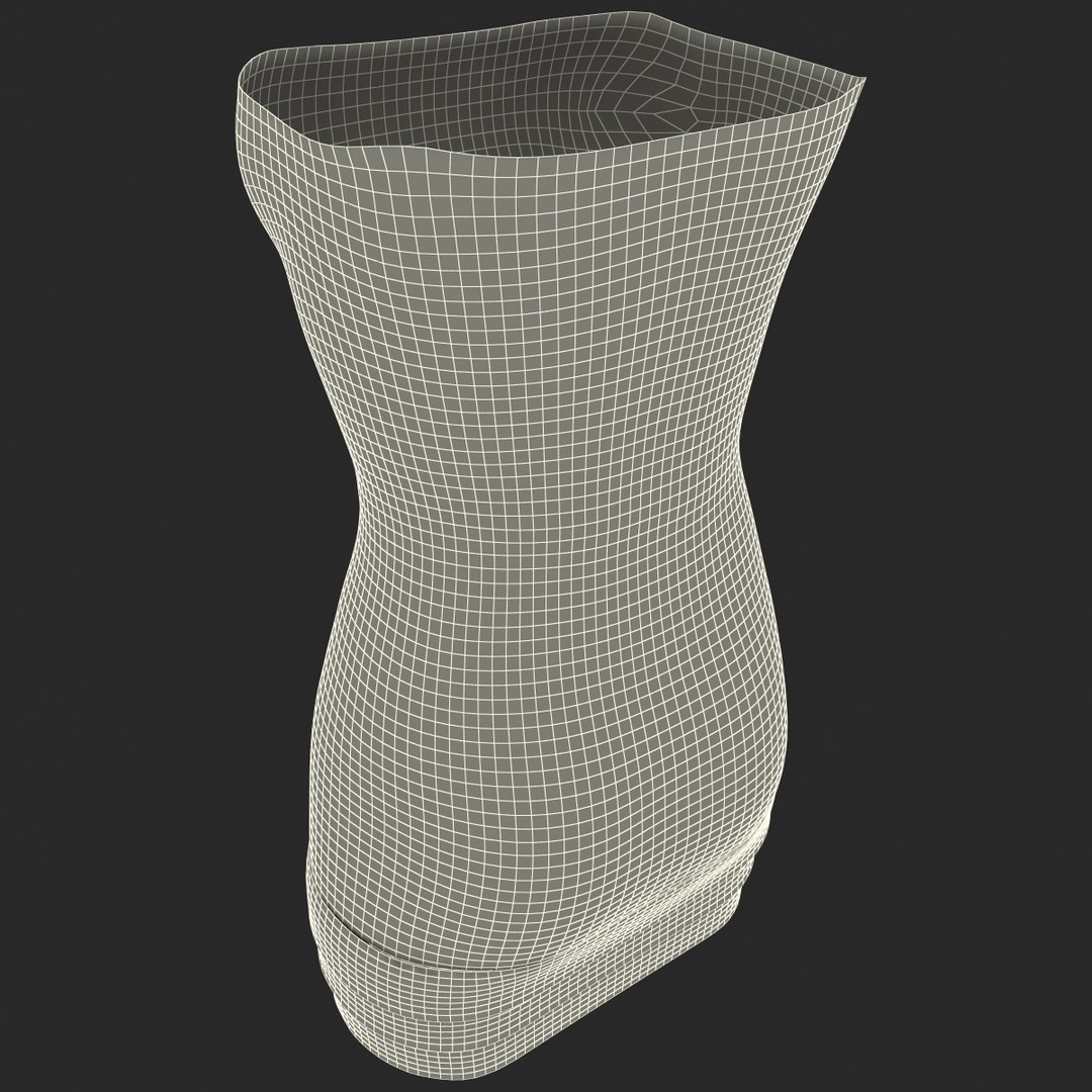 3d model short black dress