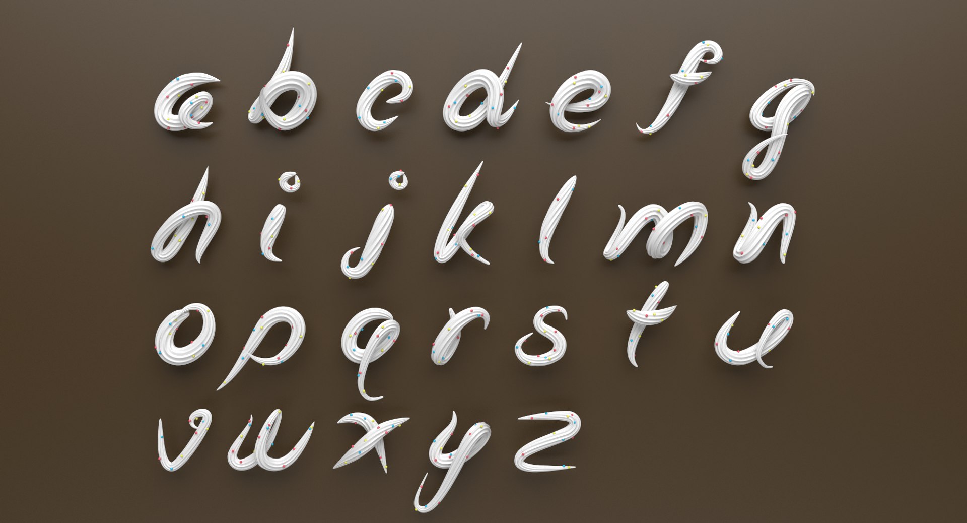 Letters Cream 3D - TurboSquid 1210645