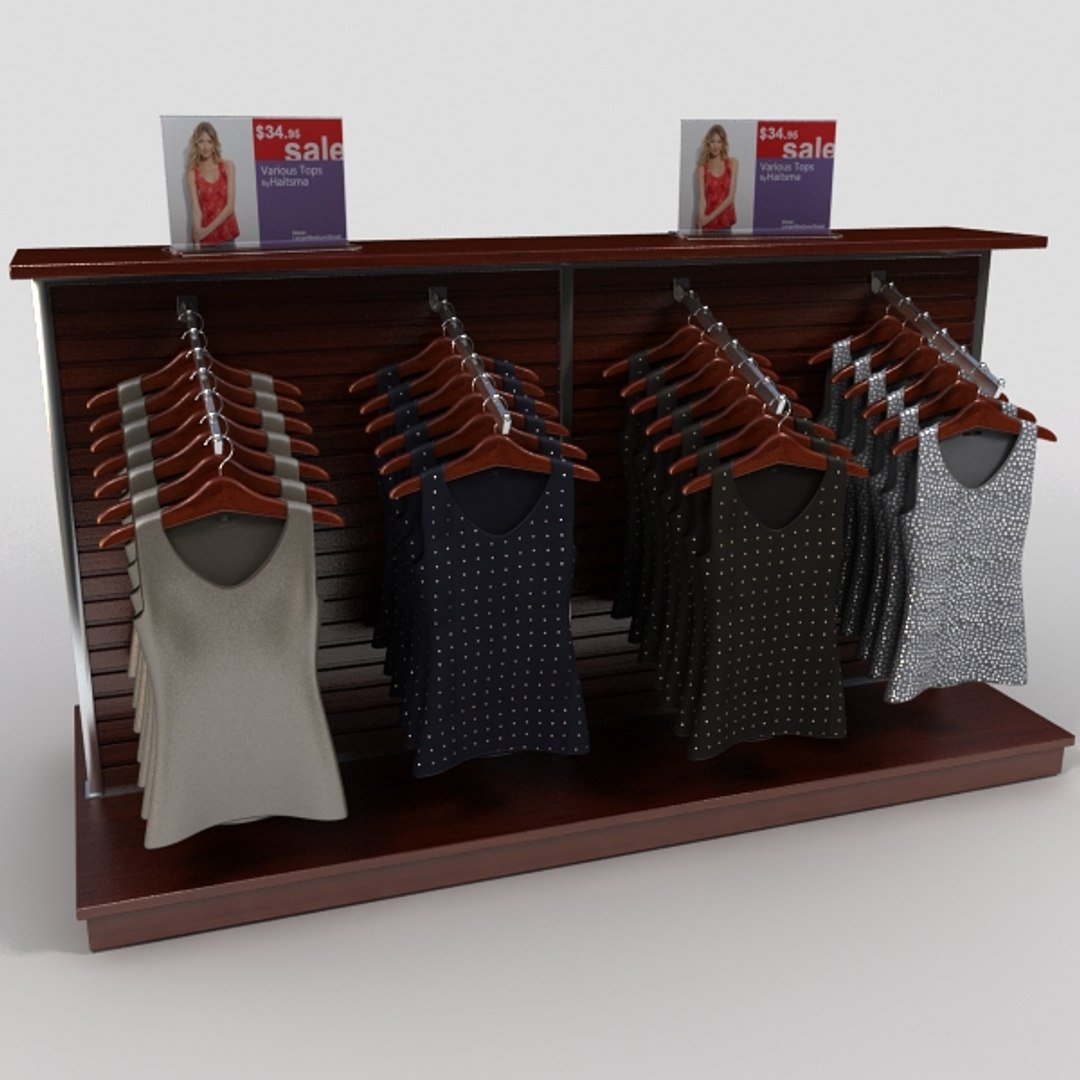 Women Blouses Display Rack 3d 3ds