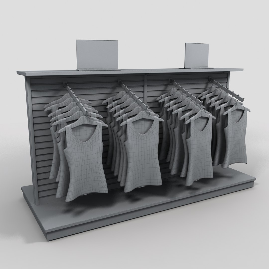 Women Blouses Display Rack 3d 3ds