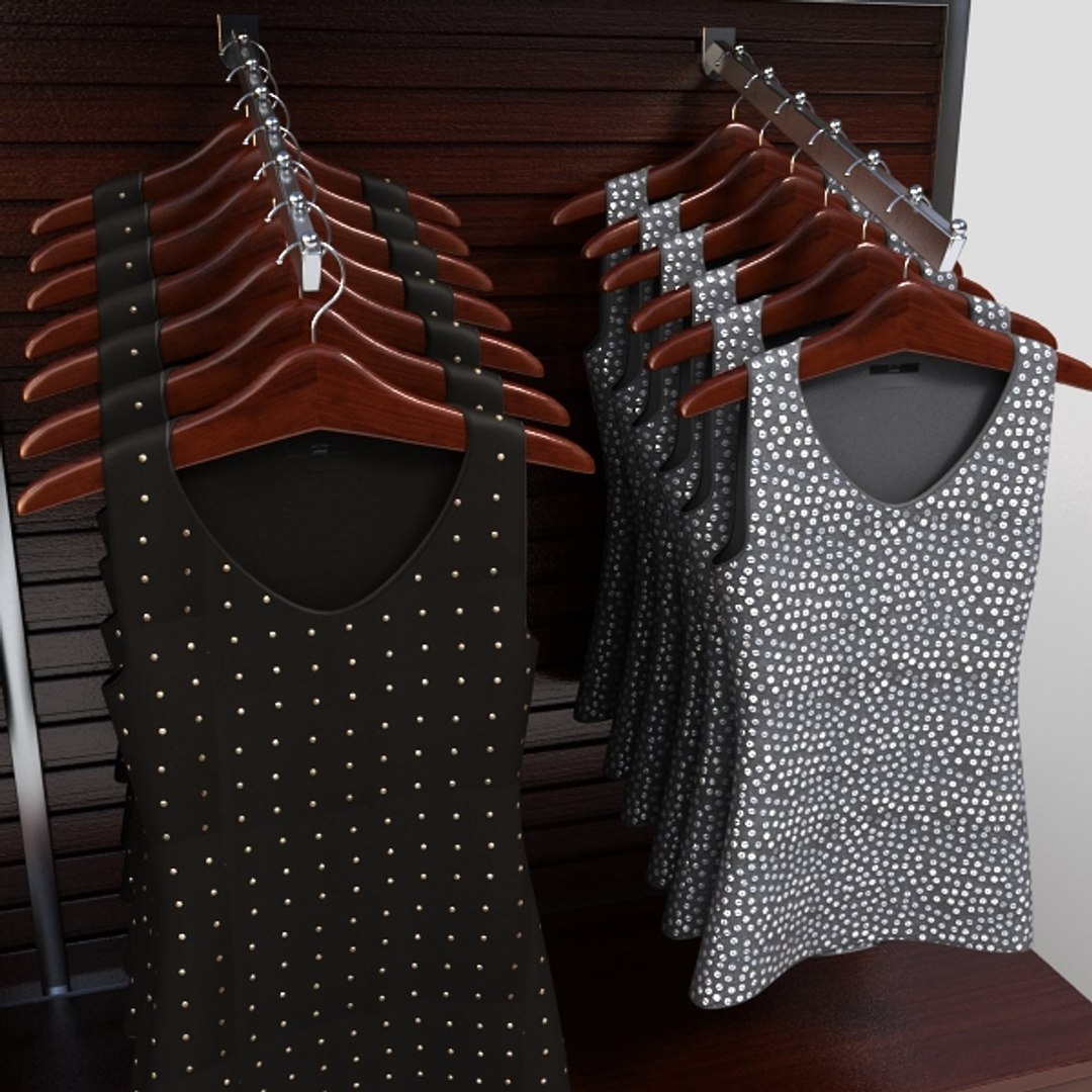 Women Blouses Display Rack 3d 3ds