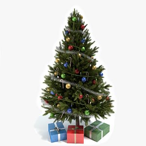 3d cartoon style christmas tree model