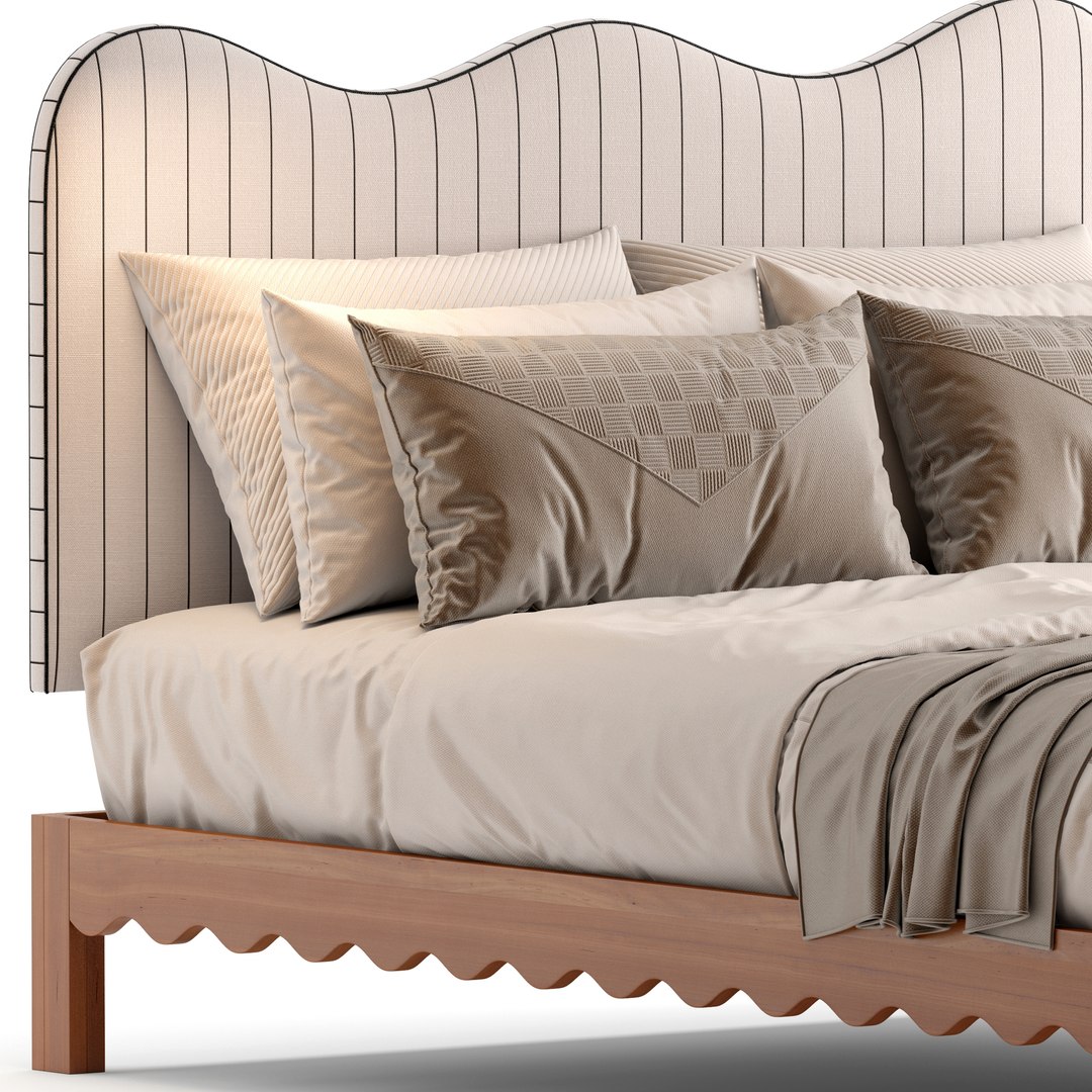 3D Model Roma Platform Bed With Noah Headboard - TurboSquid 2421334