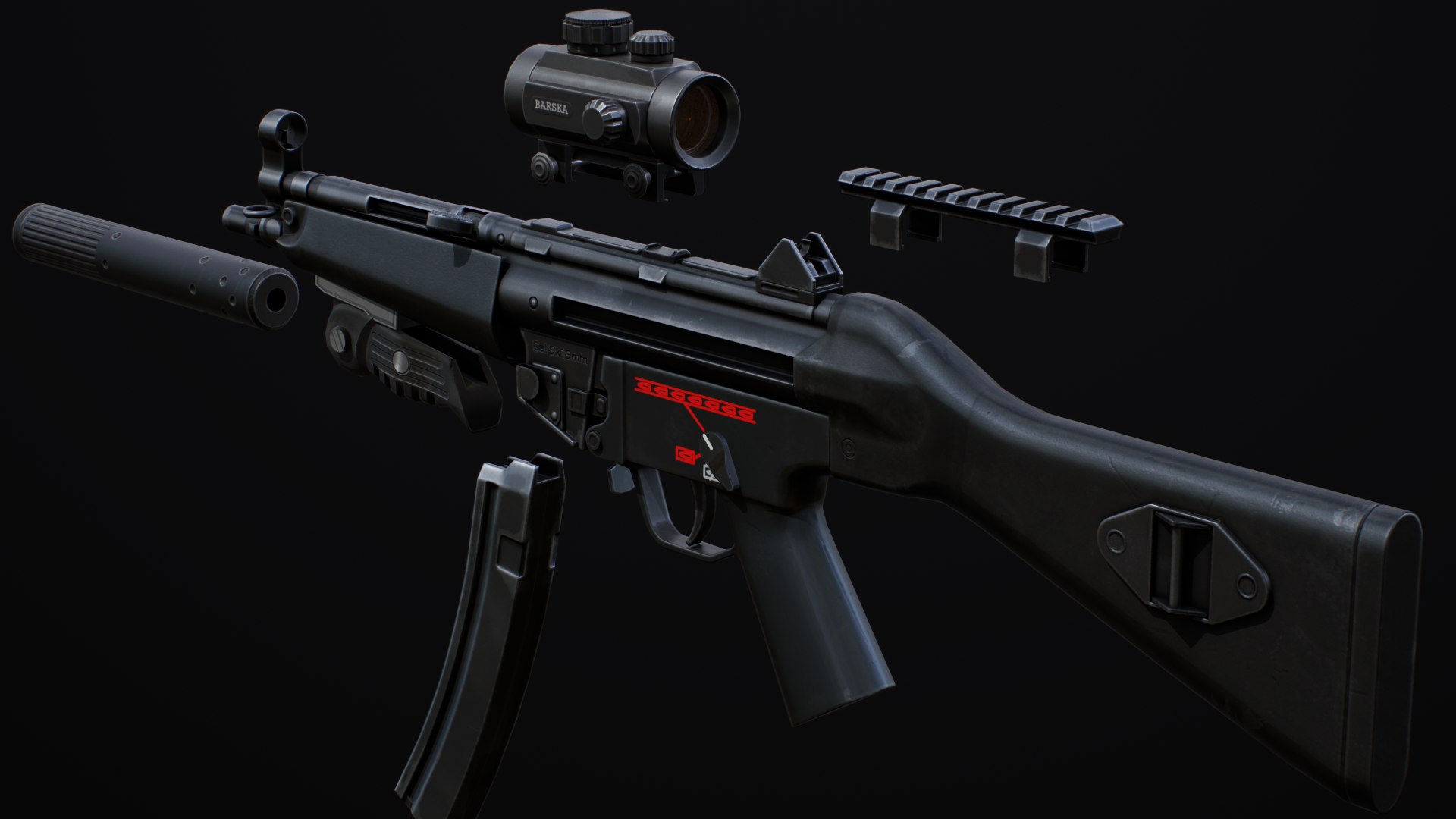 3D Mp5A2 Tactical - Low Poly Mobile Ready - TurboSquid 1975193