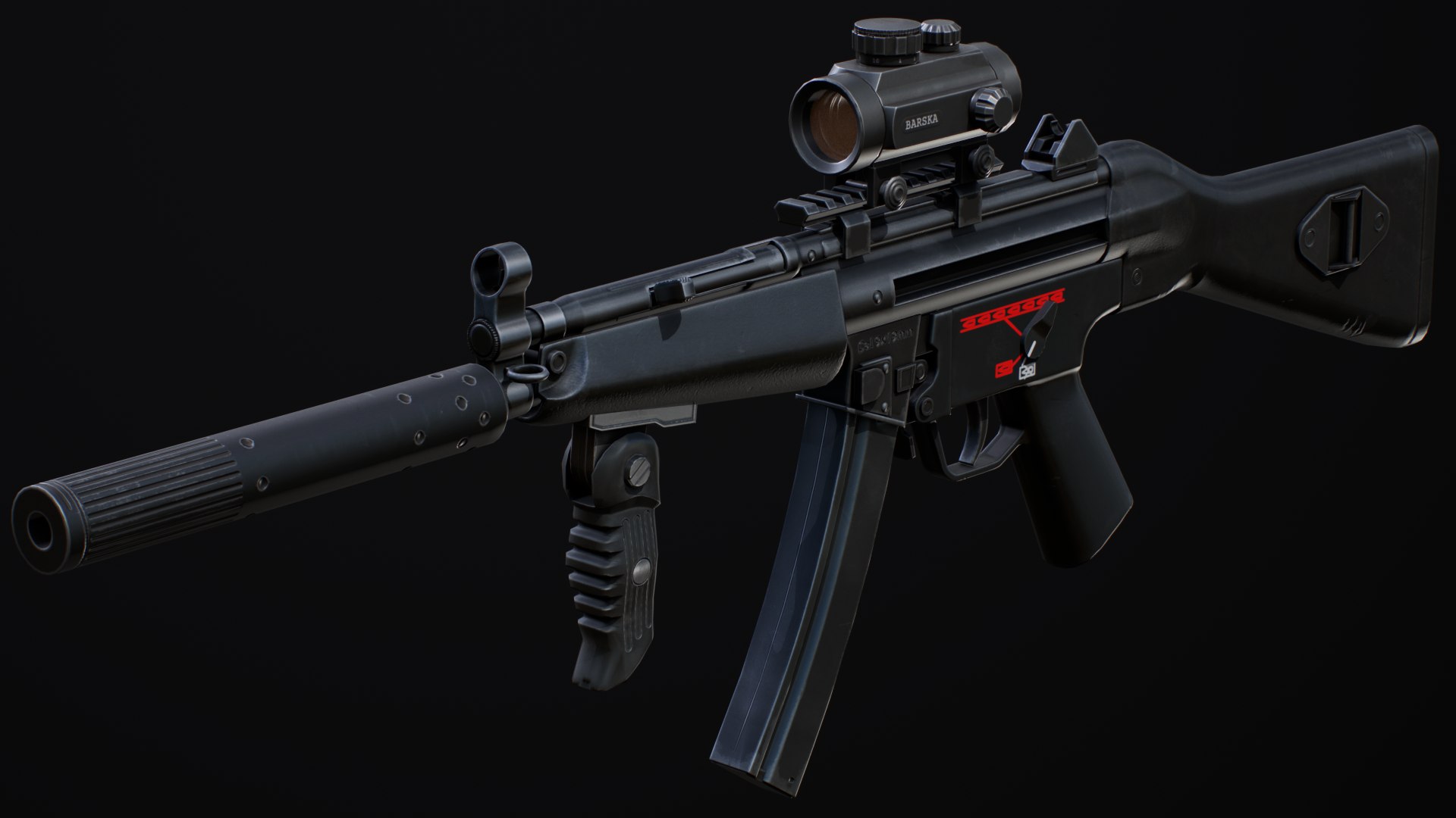 Mp5A2 Tactical - Low Poly Mobile Ready Modelo 3D - TurboSquid 1975193