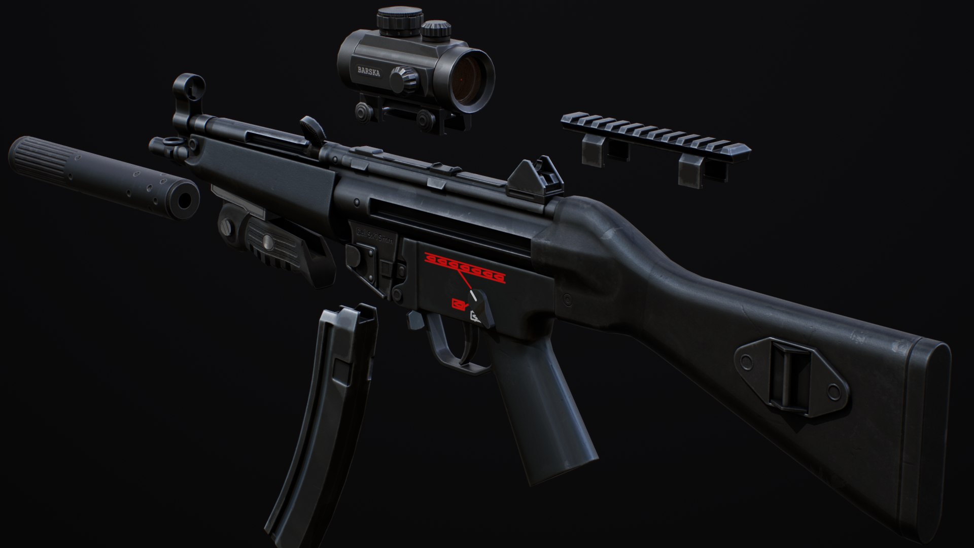 3D Mp5A2 Tactical - Low Poly Mobile Ready - TurboSquid 1975193