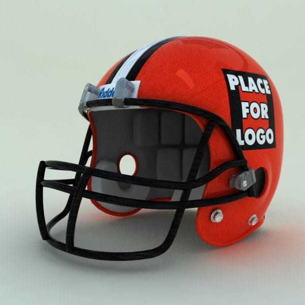 3d 3ds football helmet red