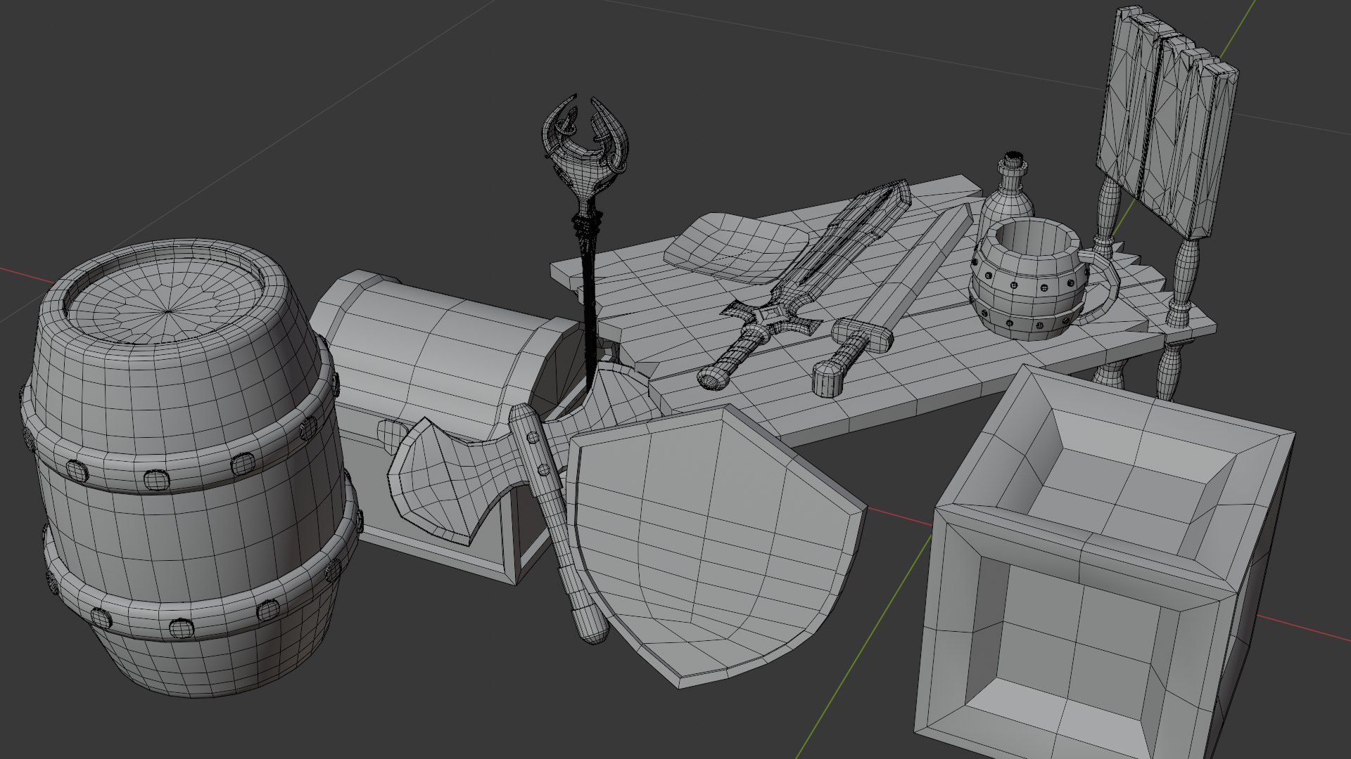 3D Medieval Props Pack 15 Assets LowMid Poly - TurboSquid 2378326