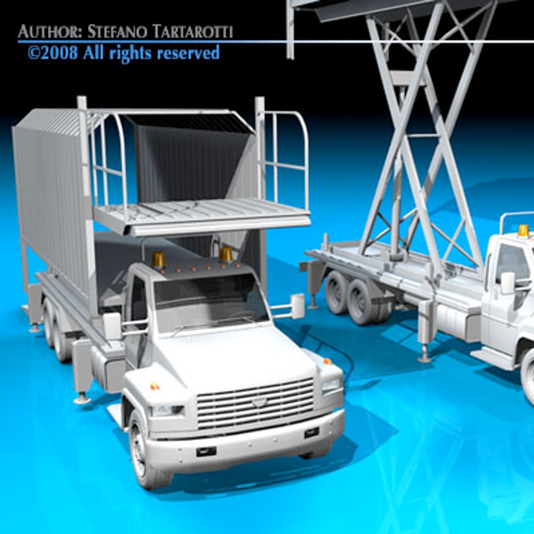Airfield Lifting Vehicle Cargo 3d C4d