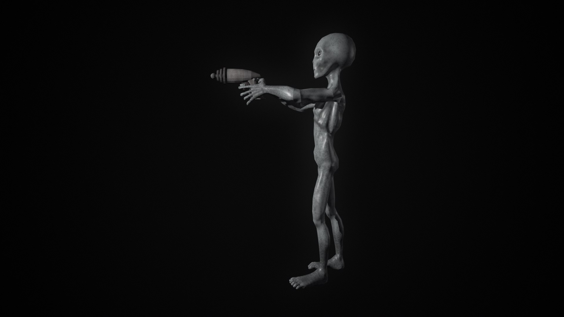 3D Space Alien UFO Sci-fi Character Rigged Model - TurboSquid 2083202