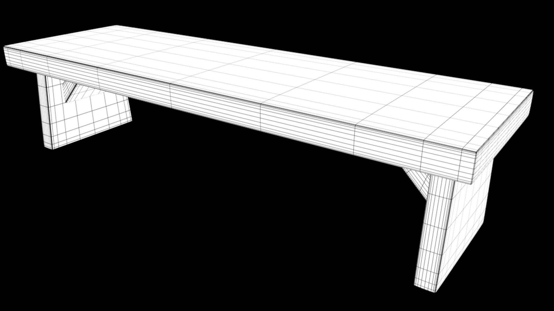 3D Wooden Bench Model - TurboSquid 1543691
