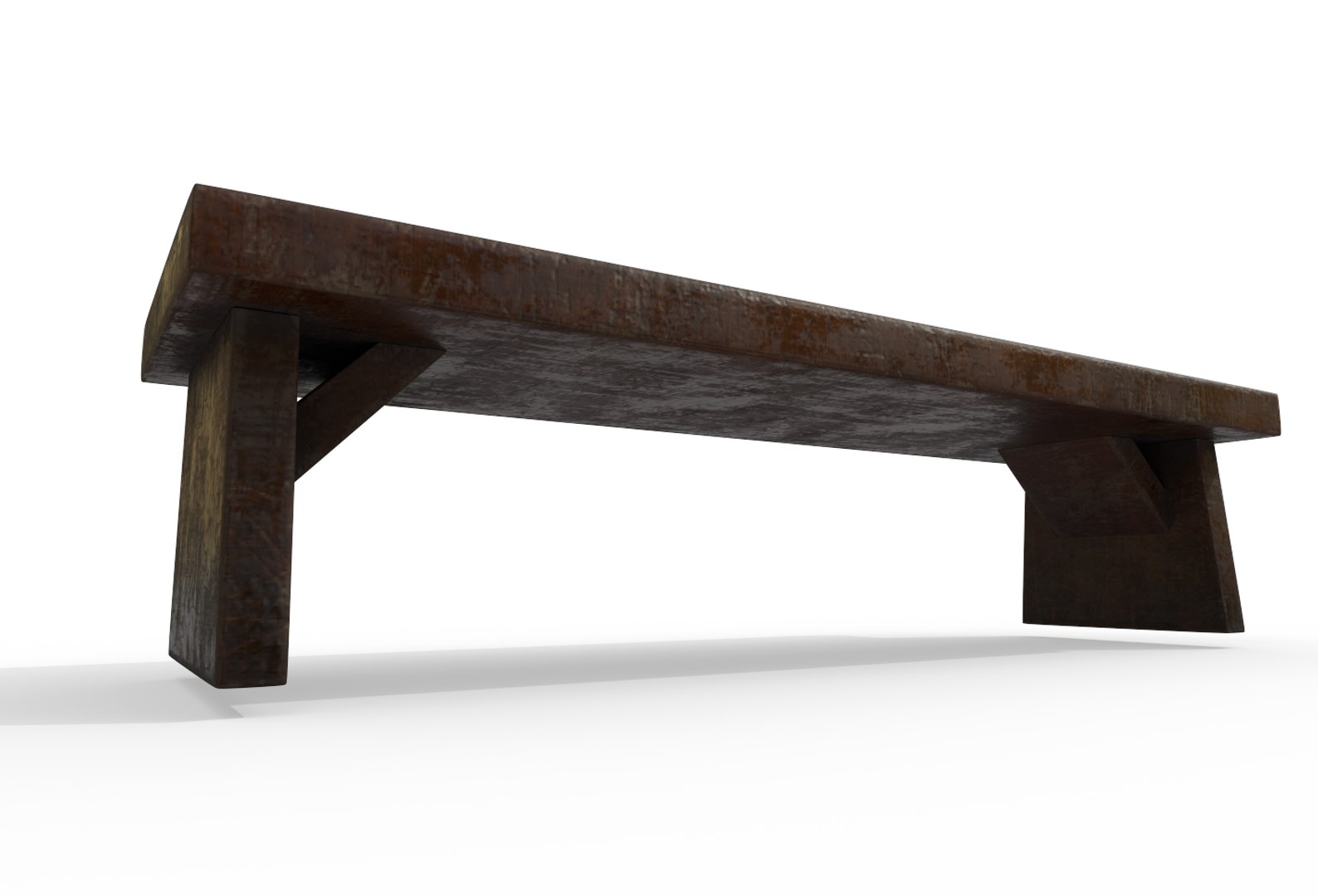 3D Wooden Bench Model - TurboSquid 1543691