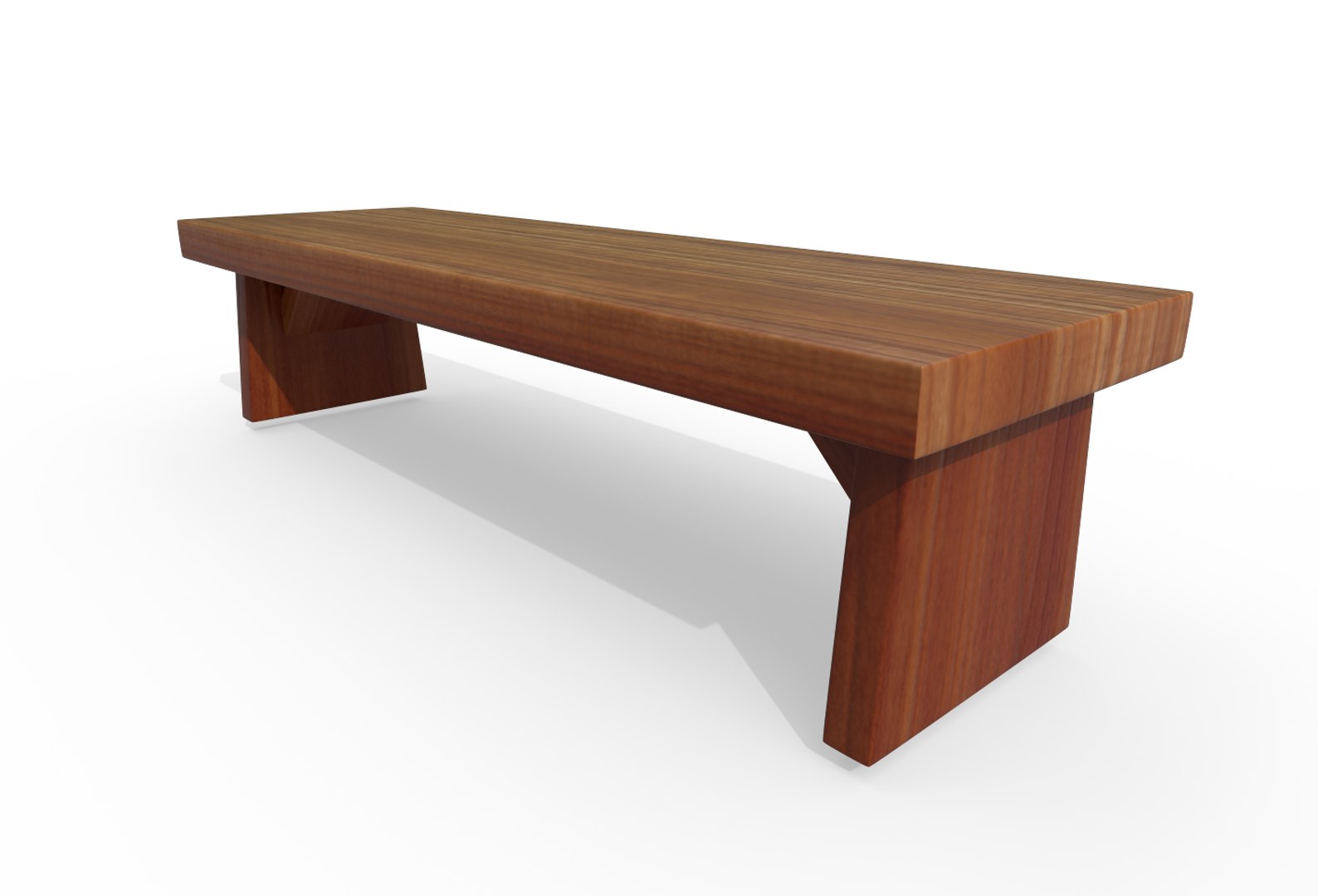 3D Wooden Bench Model - TurboSquid 1543691