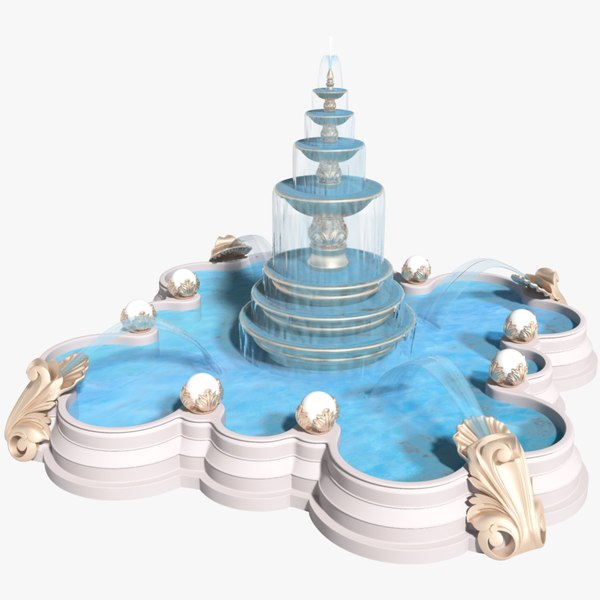 3d model fountain ornate