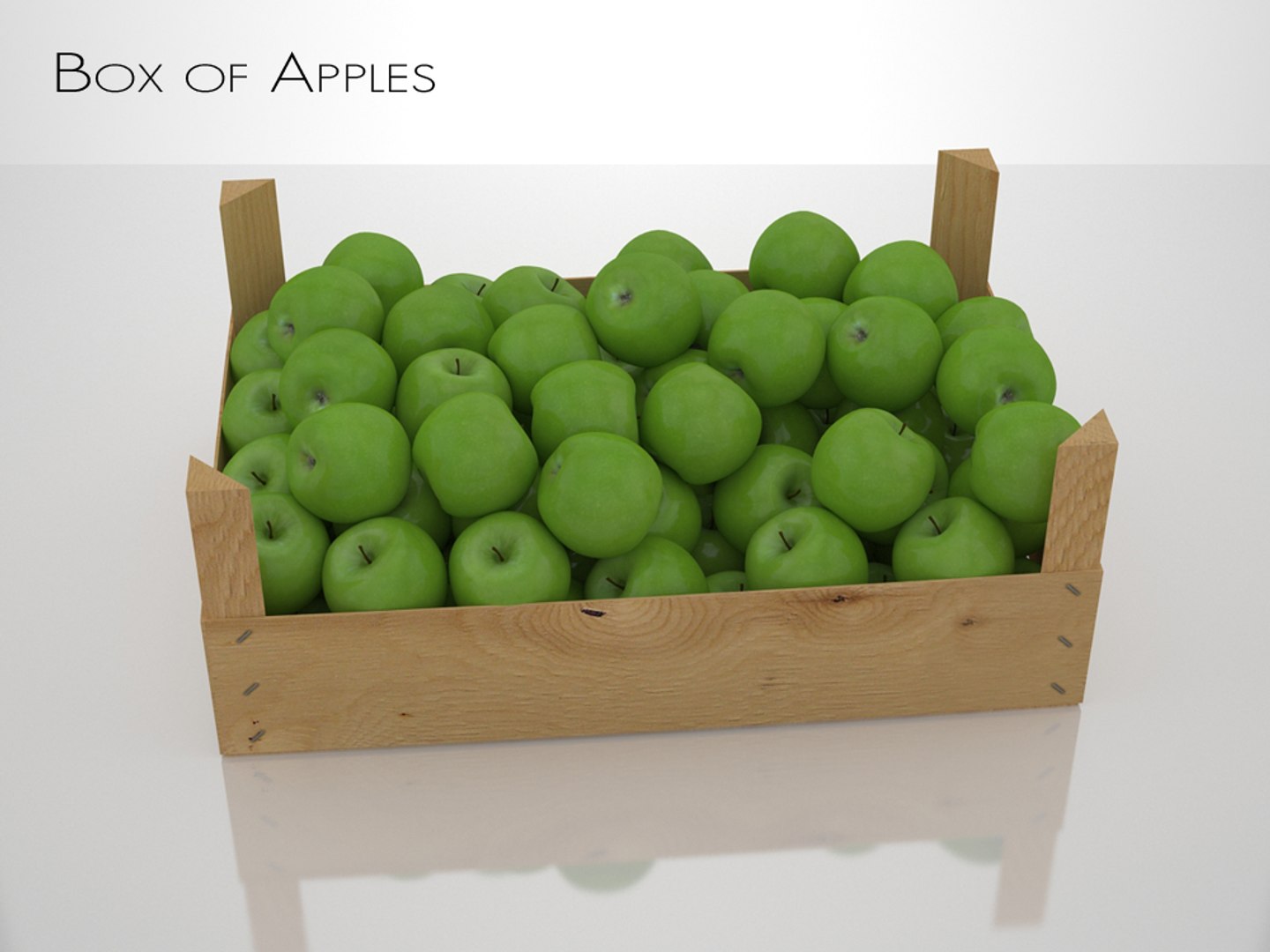 3d Box Apples Model