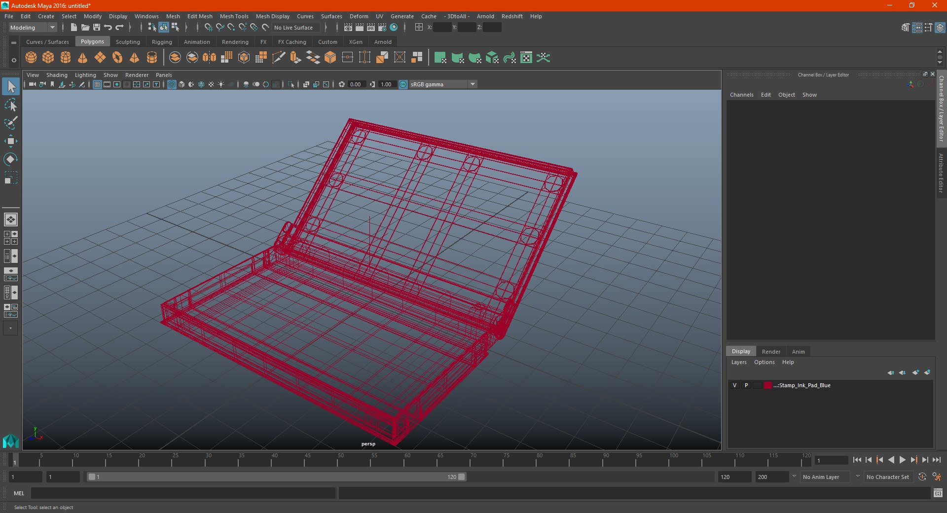 3D Stamp Ink Pad Red - TurboSquid 1814916