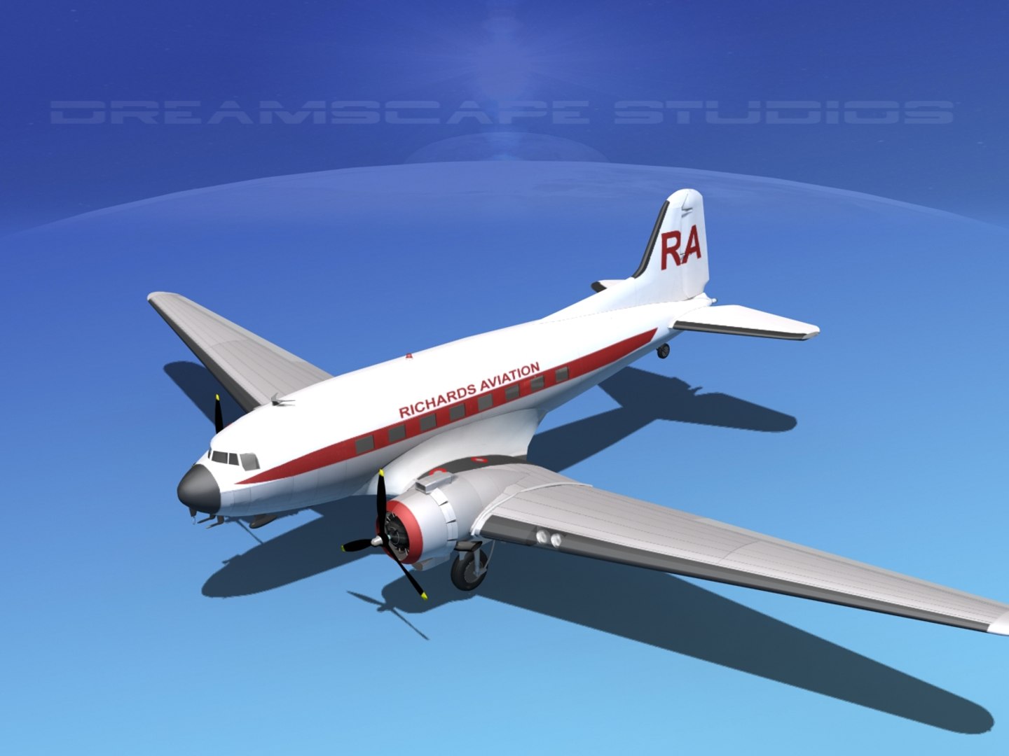 3d model dc-3 douglas