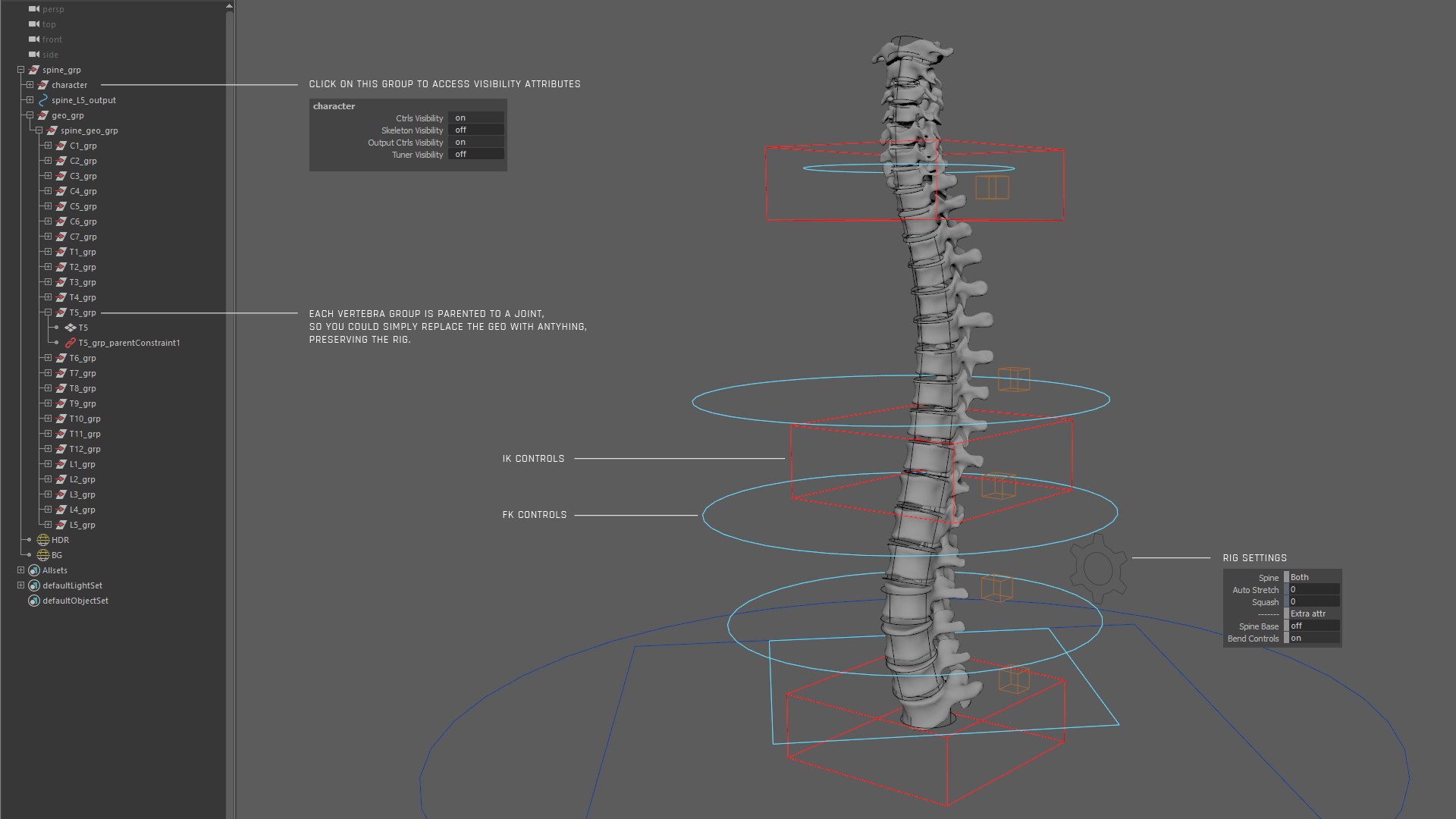 Rigged spine vertebra 3D model - TurboSquid 1655787