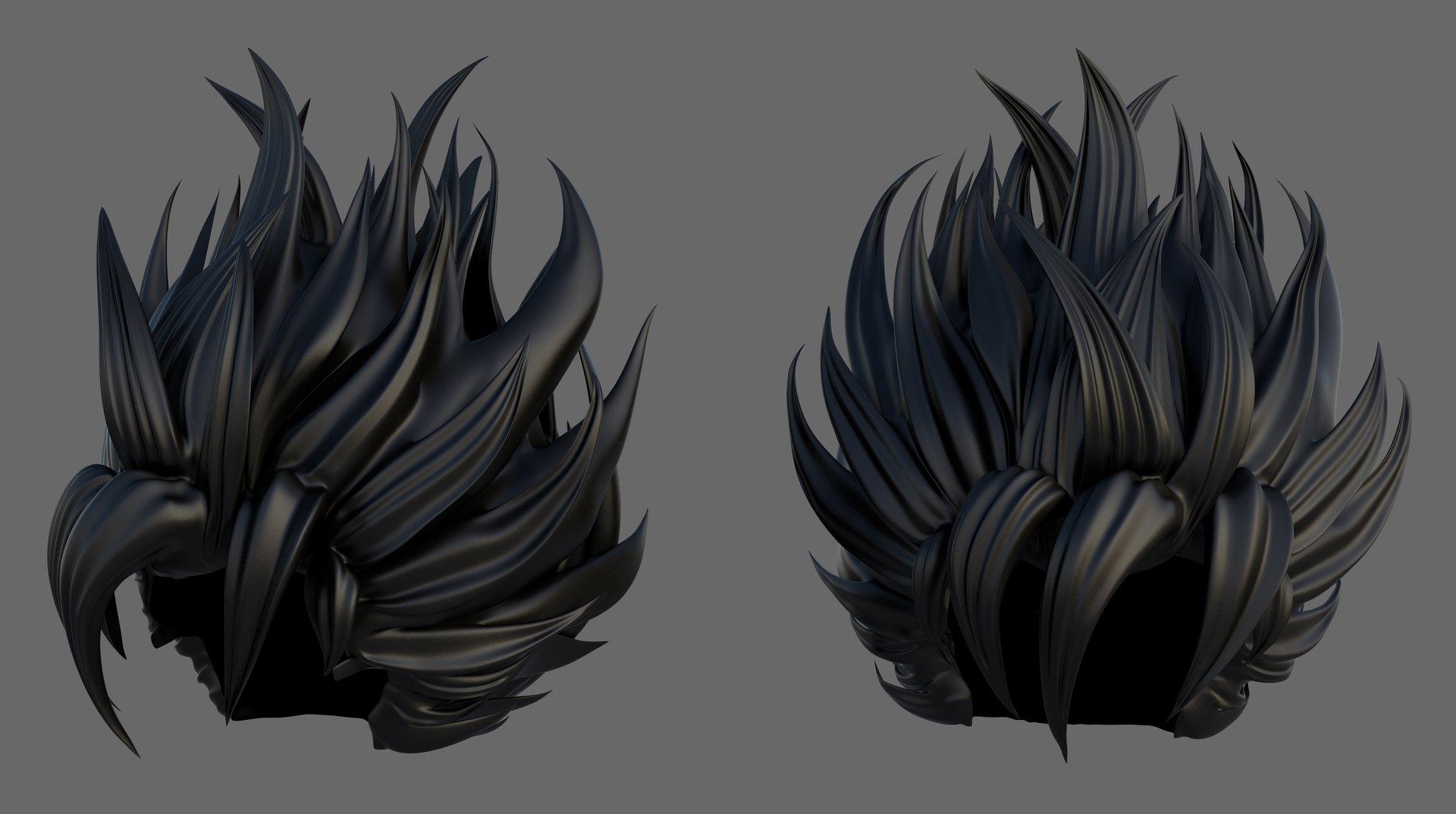 Wig Super Saiyan 3D Model - TurboSquid 1409967