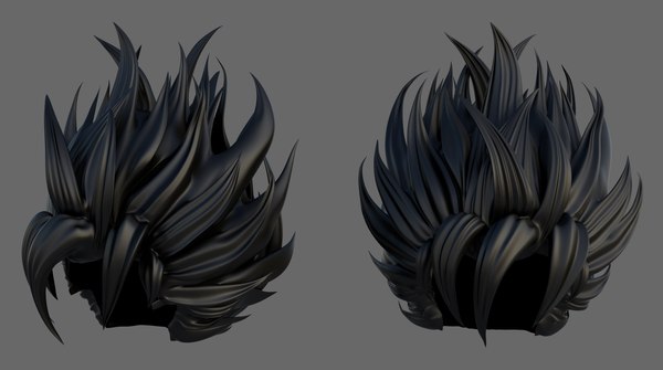 Wig super saiyan 3D model - TurboSquid 1409967