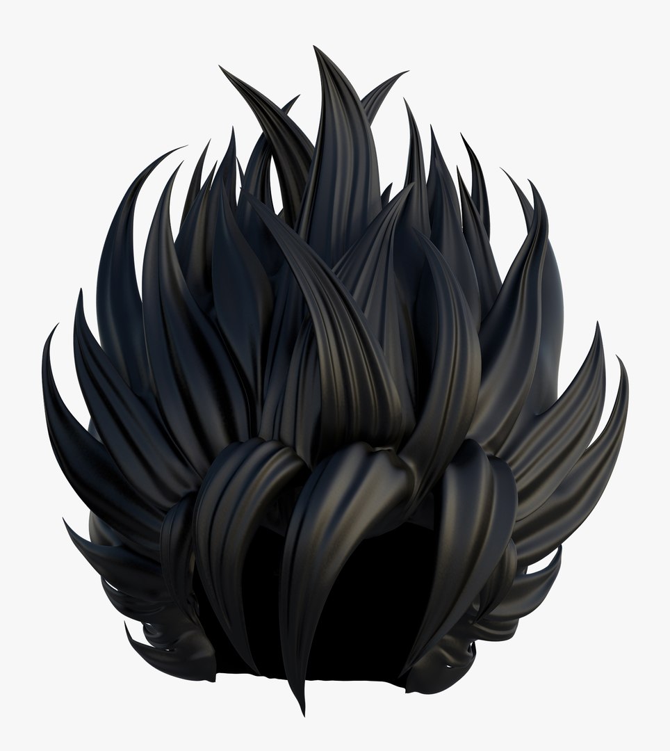 Wig Super Saiyan 3D Model - TurboSquid 1409967