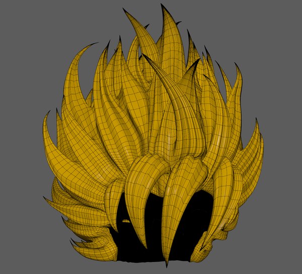 Wig super saiyan 3D model - TurboSquid 1409967