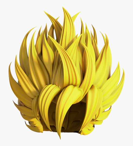 Wig super saiyan 3D model - TurboSquid 1409967