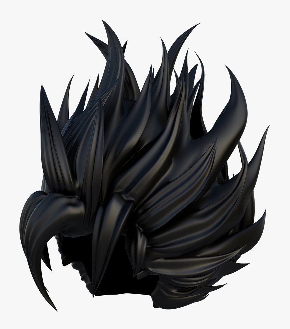 Wig Super Saiyan 3D Model - TurboSquid 1409967