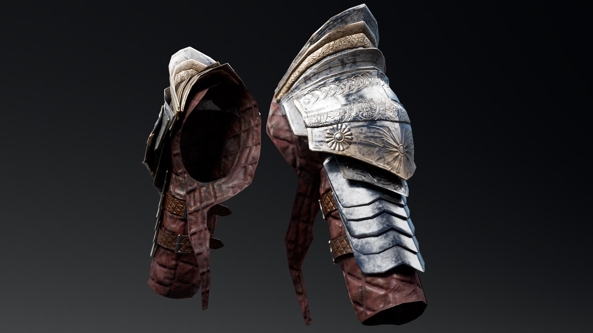 Female Knight Shoulder Armor Set LowPoly Model - TurboSquid 2034229