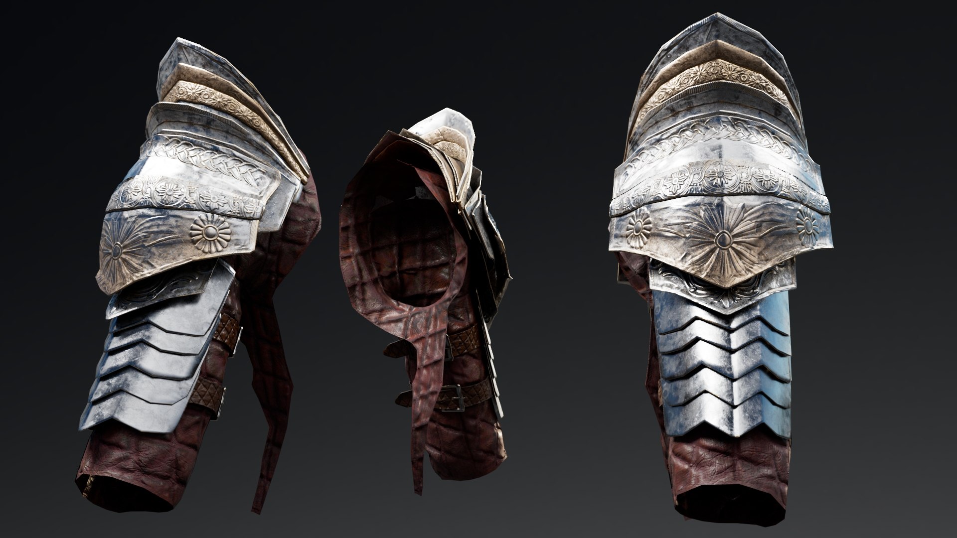 Female Knight Shoulder Armor Set LowPoly Model - TurboSquid 2034229