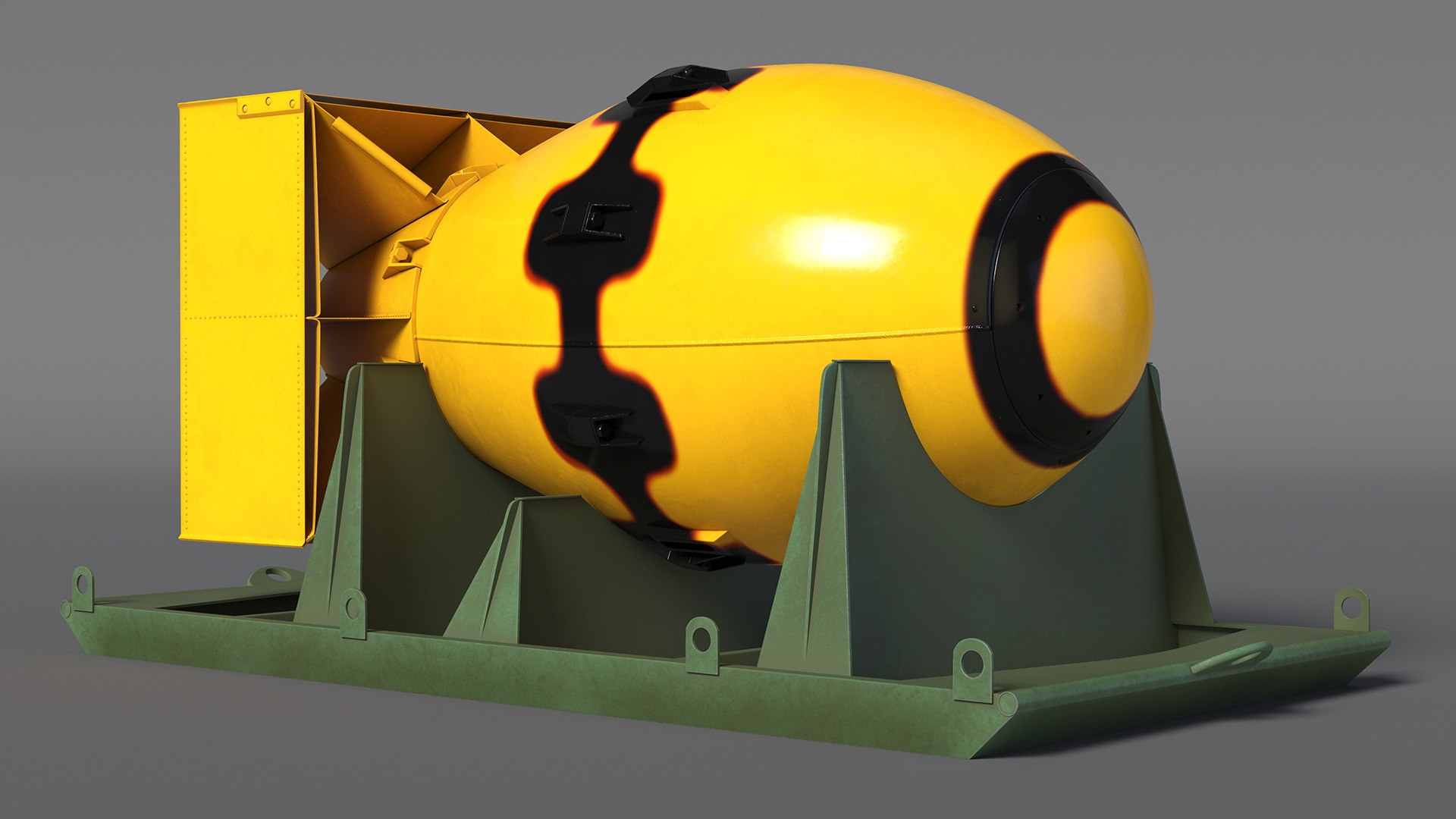 Atomic Bomb Fat Man Yellow With Shipping Pallet 3D Model - TurboSquid ...