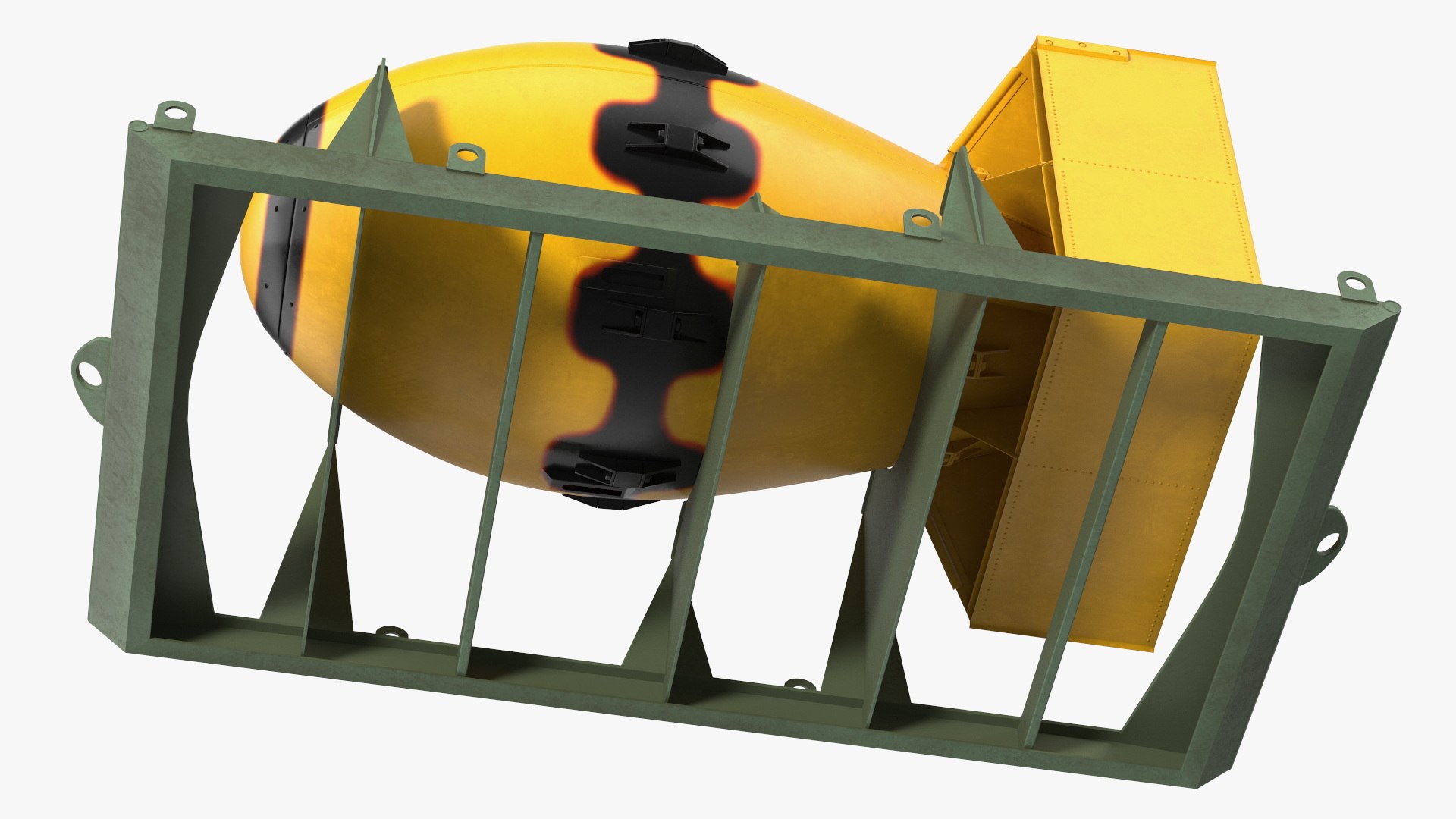 Atomic Bomb Fat Man Yellow With Shipping Pallet 3D Model - TurboSquid ...