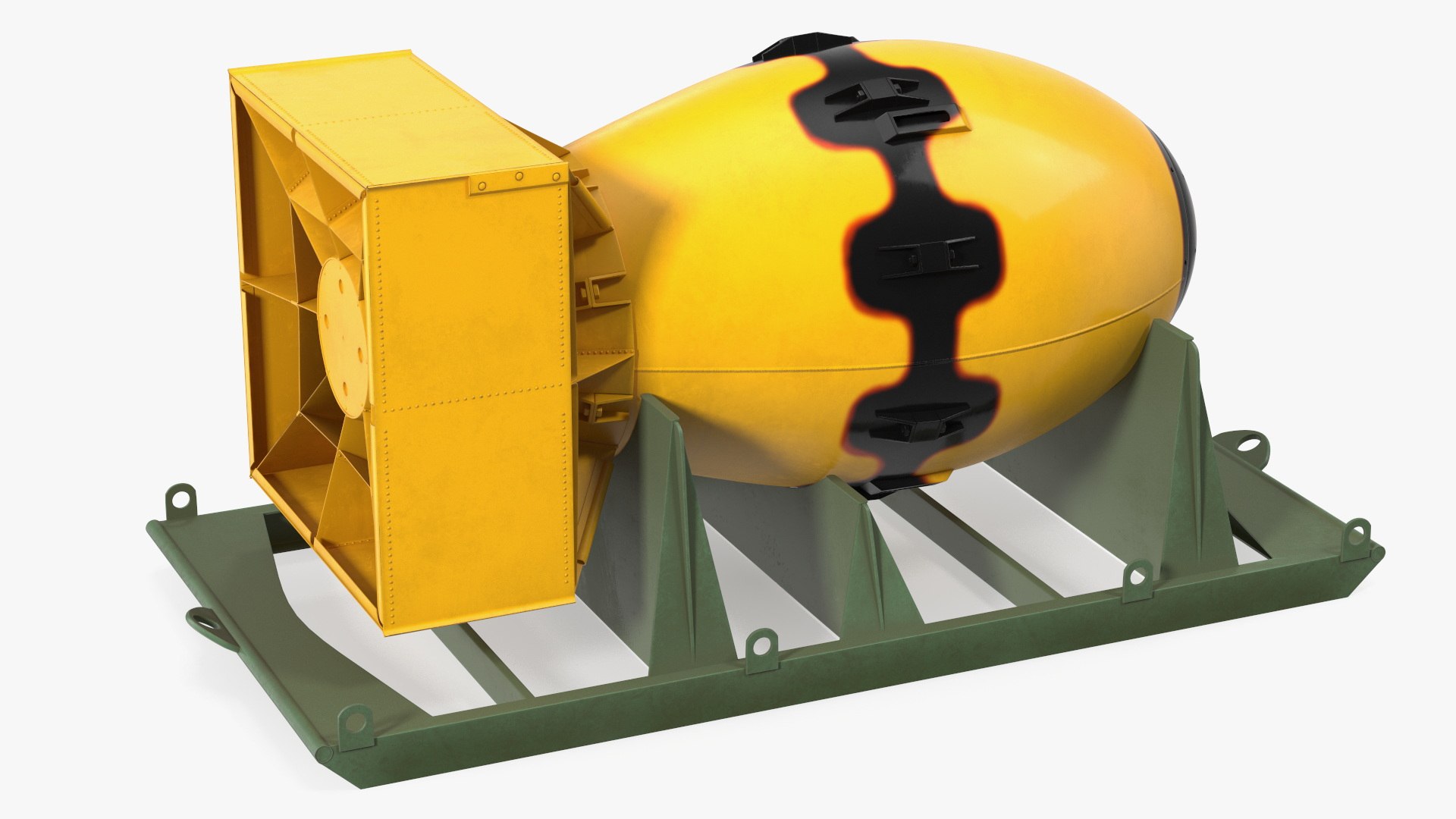 Atomic Bomb Fat Man Yellow With Shipping Pallet 3D Model - TurboSquid ...
