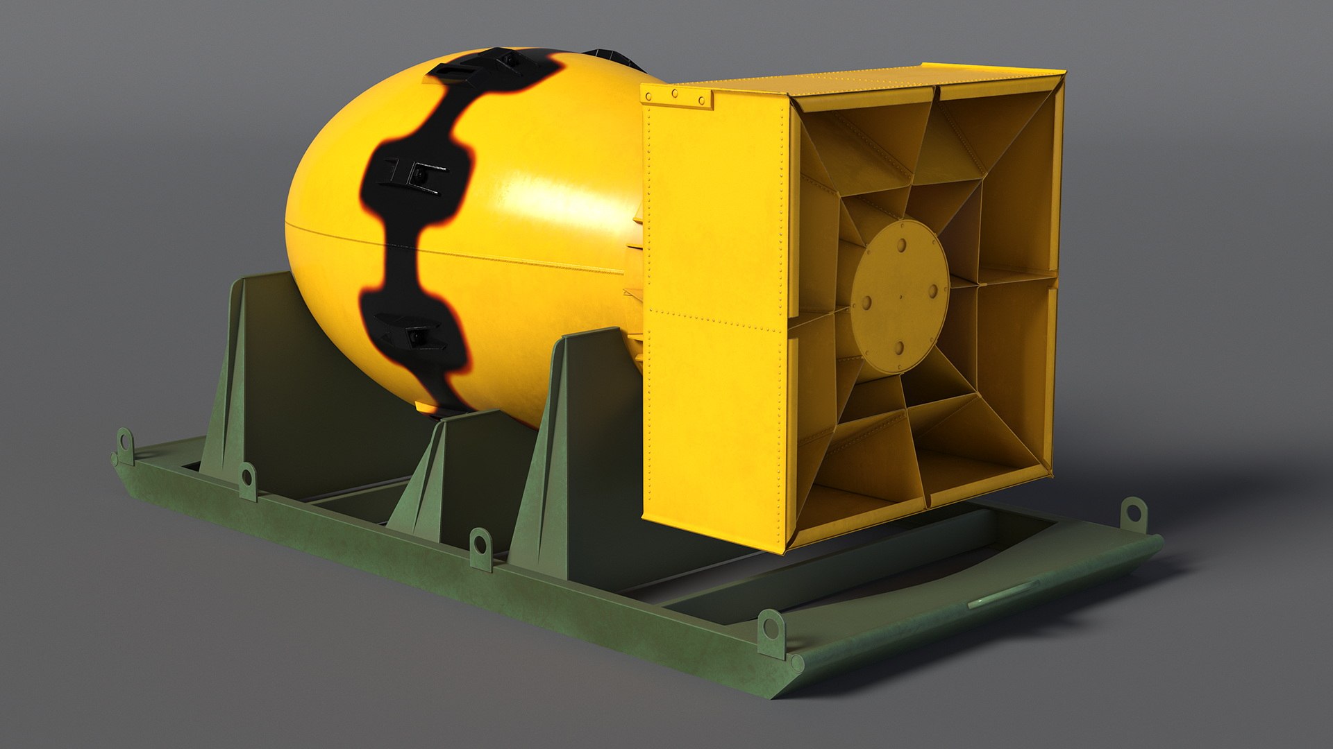 Atomic Bomb Fat Man Yellow With Shipping Pallet 3D Model - TurboSquid ...