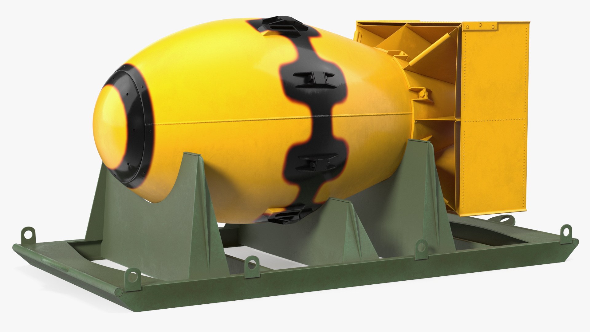 Atomic Bomb Fat Man Yellow With Shipping Pallet 3D Model - TurboSquid ...