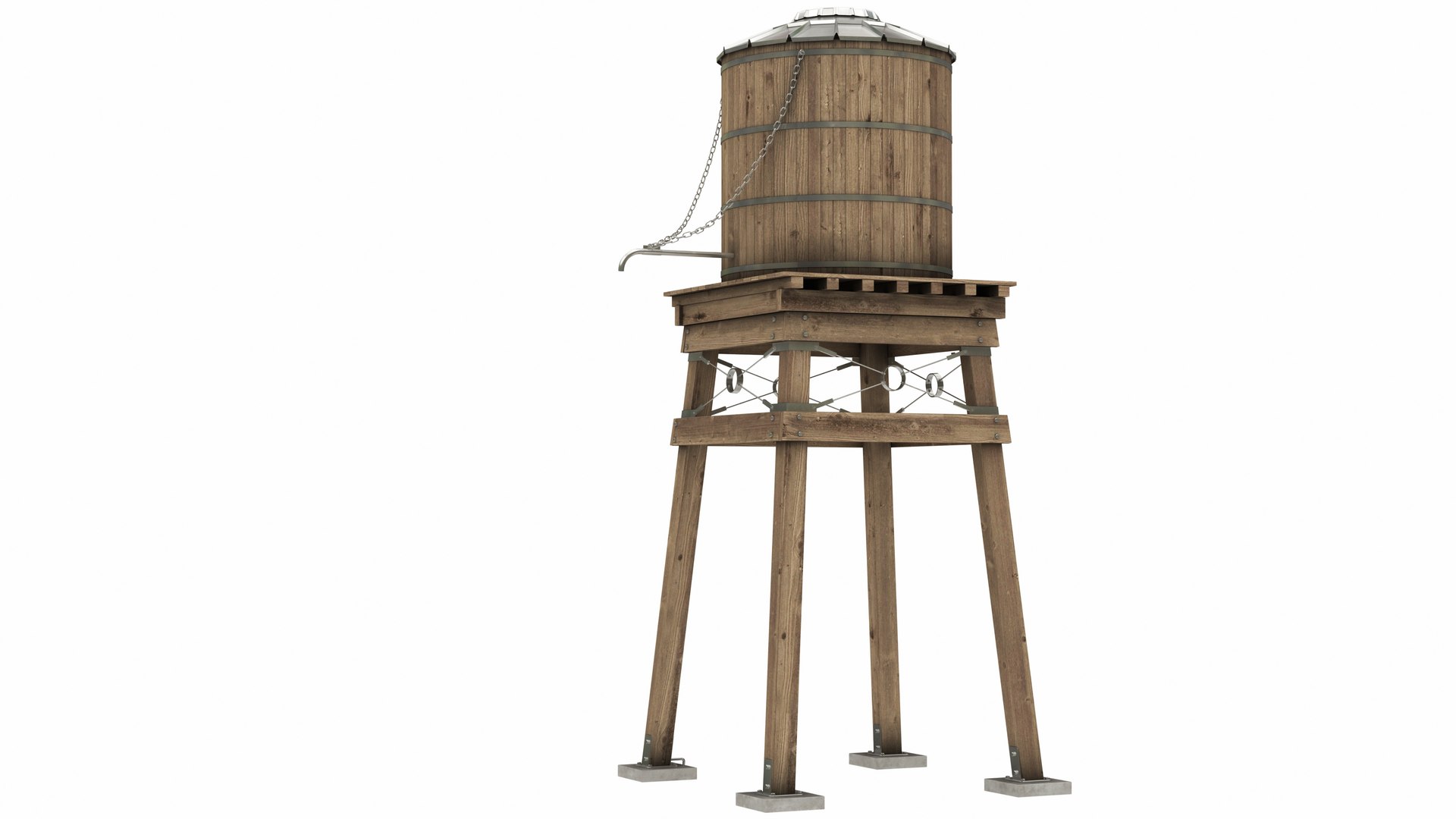 3D Water Timber Tank Model - TurboSquid 2352507