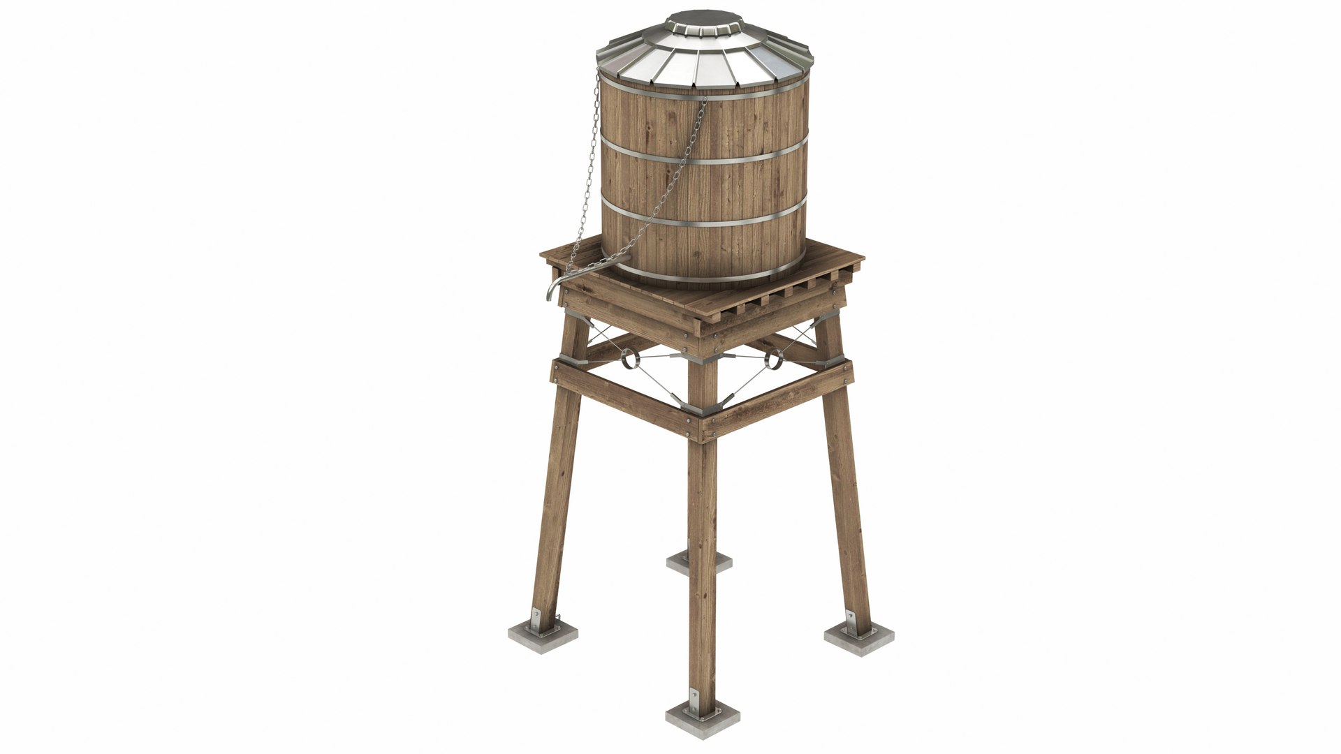 3D Water Timber Tank Model - TurboSquid 2352507