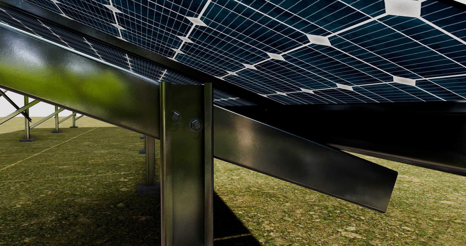 3D Solar Panel Steel Construction Type 22 Model - TurboSquid 2271455